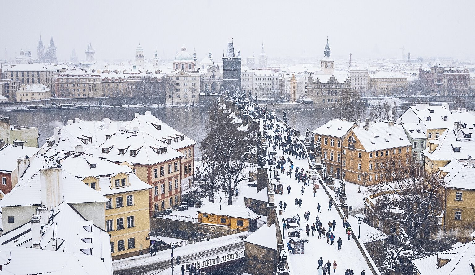 Beautiful Cityscapes - A Snow Day in Prague - Just a Pack